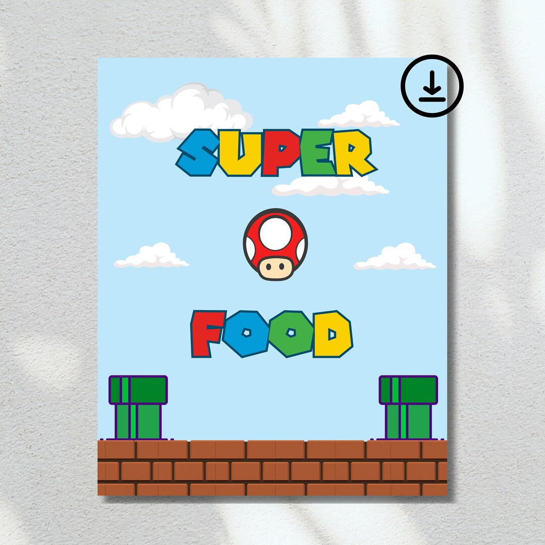 Super Mario Party Decoration INSTANT DOWNLOAD Digital Mario Brothers ...