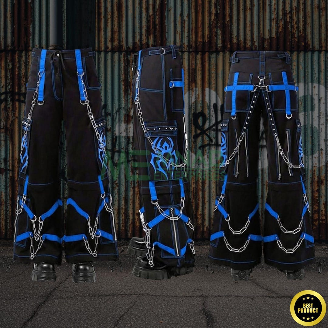 Handmade Gothic Cargo Pants: Techwear Punk Chain Trousers - Etsy