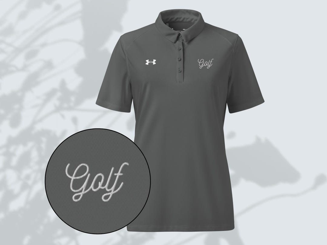 Cursive Golf Text Embroidery on Under Armour® Women’s Golf Polo - Etsy