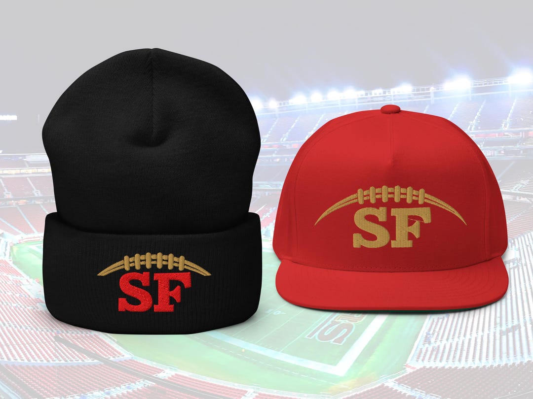 San Francisco 49ers-inspired Football Laces Design Beanies & Hats ...