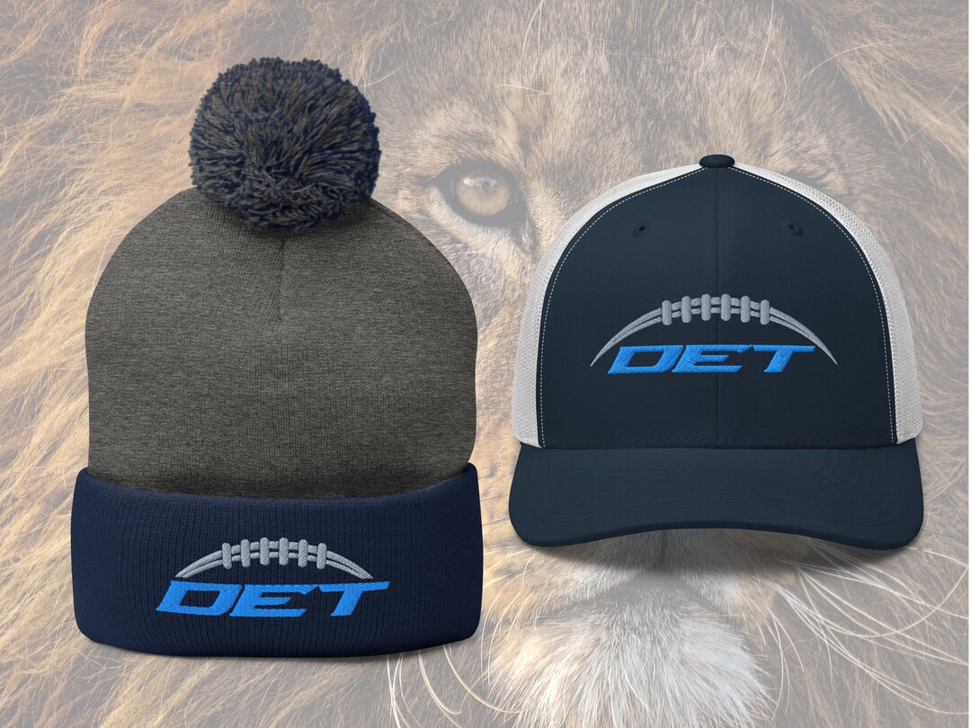 Detroit Lions-inspired Football Laces Design Beanies & Hats | Detroit ...