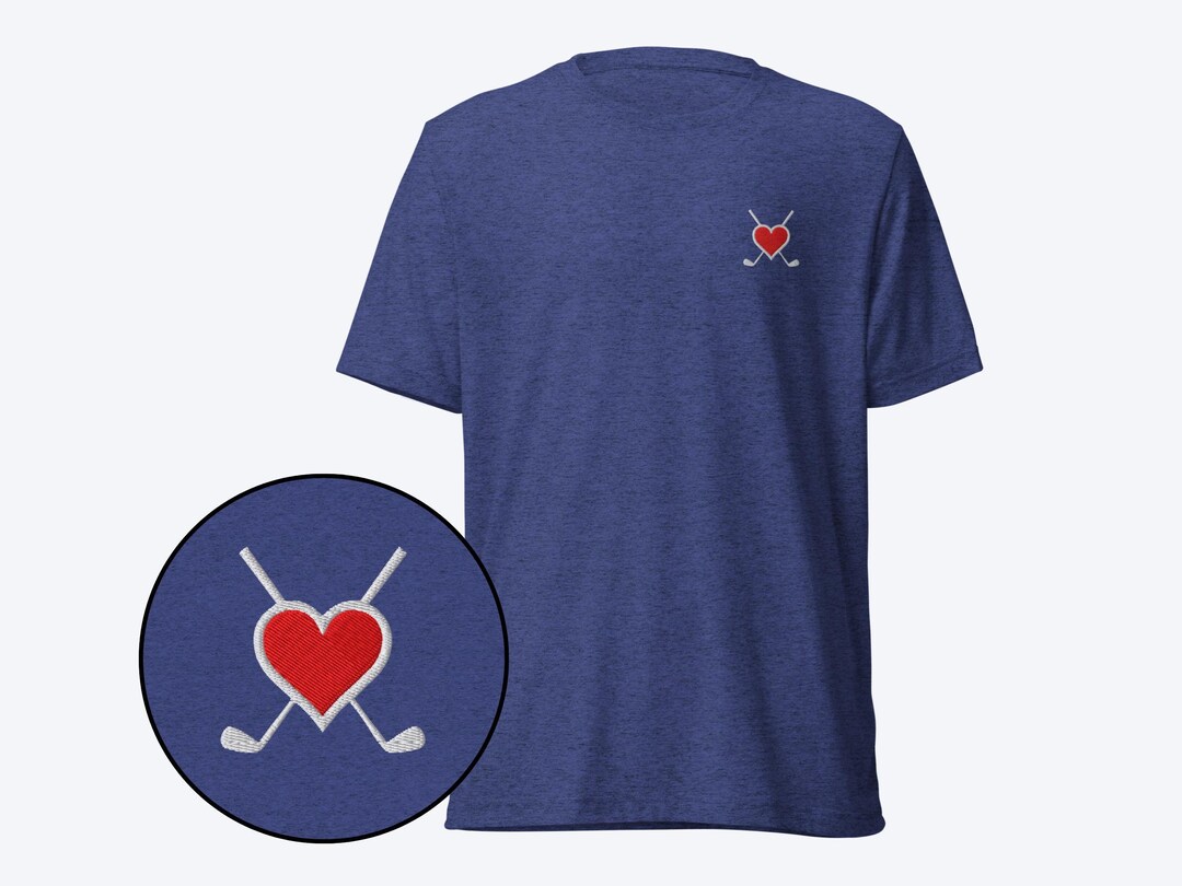 Crossed Clubs Center Heart Short Sleeve Tri-blend T-shirt - Etsy