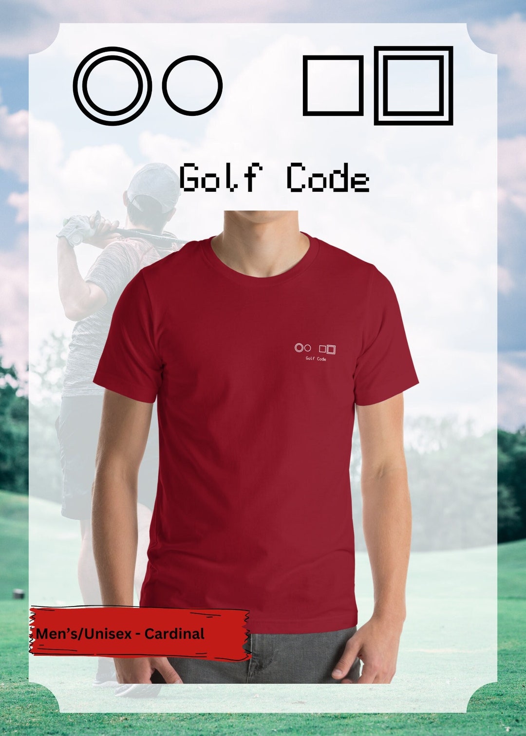 Mens Golf Short Sleeve golf Code Graphic T-shirt Crew Neck Tee Mens ...