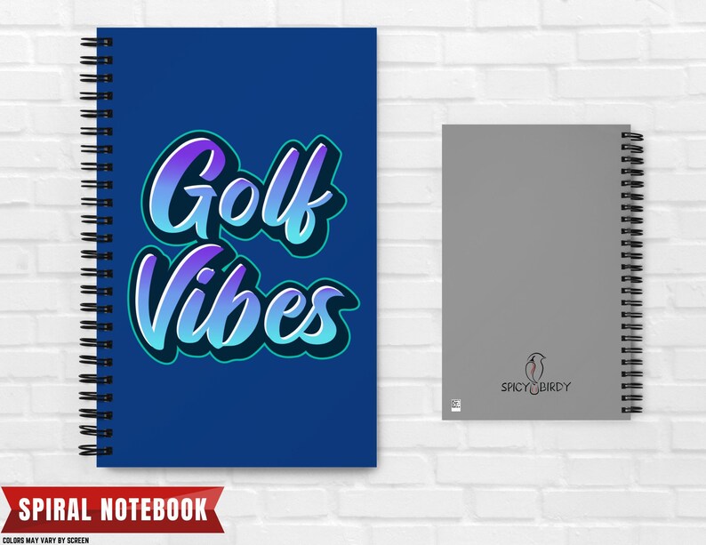 Golf Vibes Spiral Notebook - Stationery, Golf Notebook - Etsy