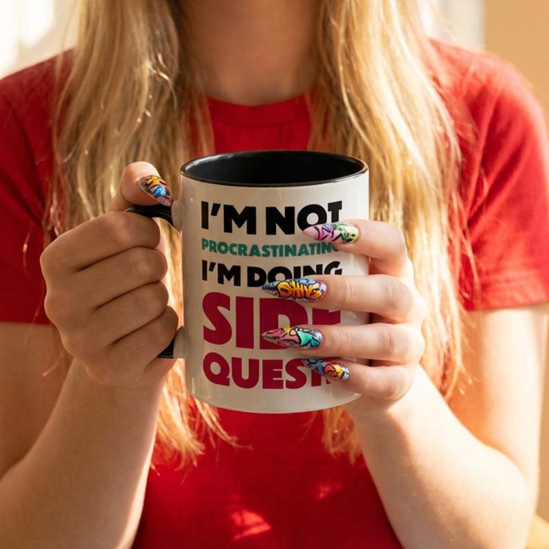 Funny Gamer Coffee Mug: Side Quests Novelty Tea Cup - Etsy