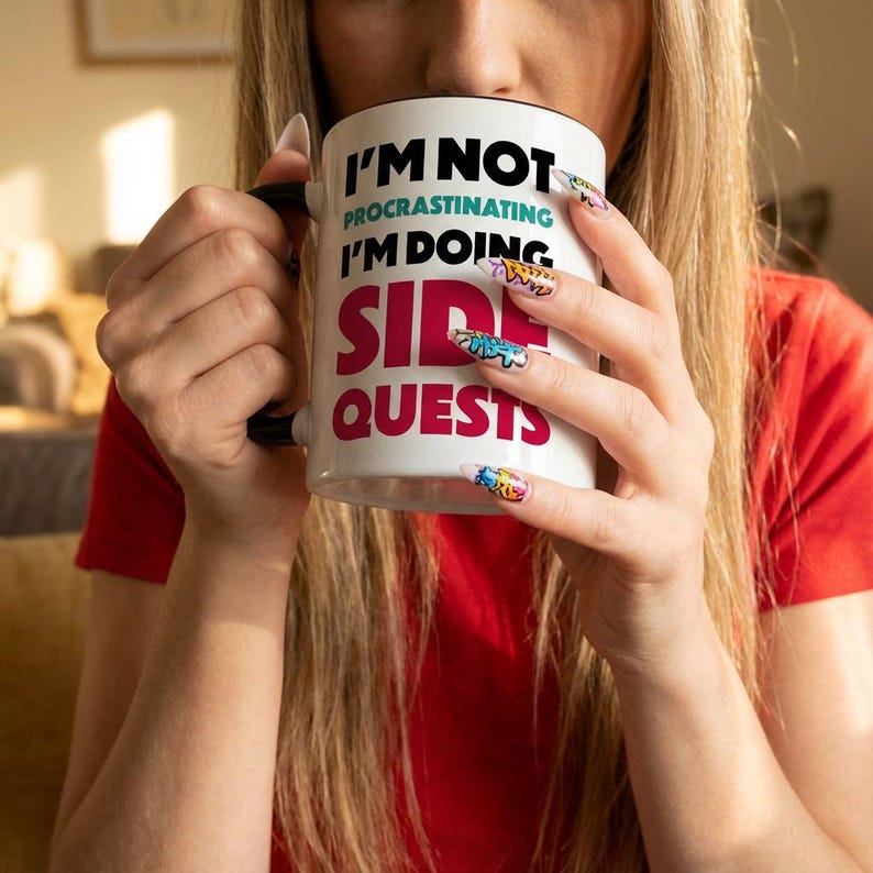 Funny Gamer Coffee Mug: Side Quests Novelty Tea Cup - Etsy