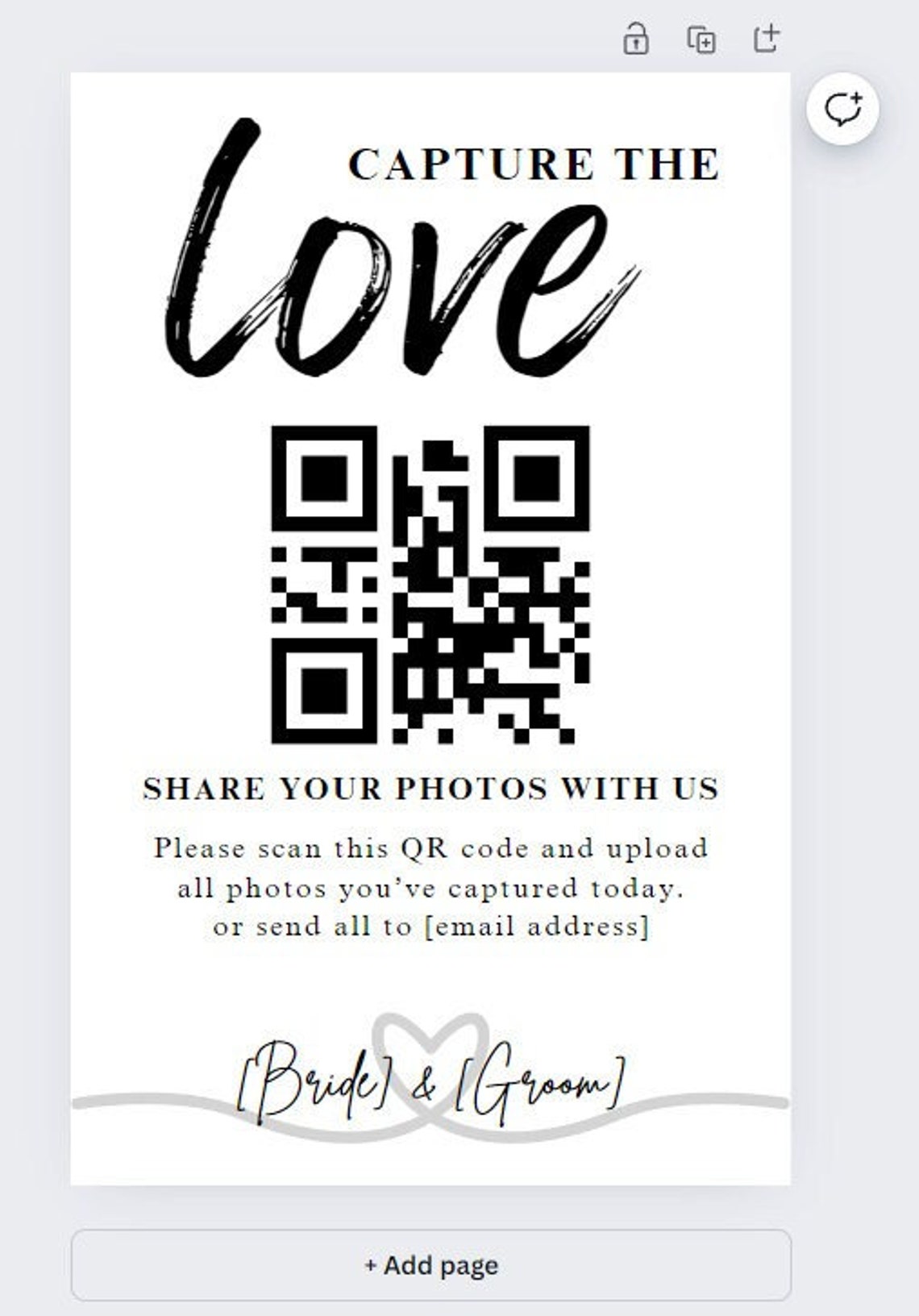 Wedding Photo QR Code Flyer - Etsy