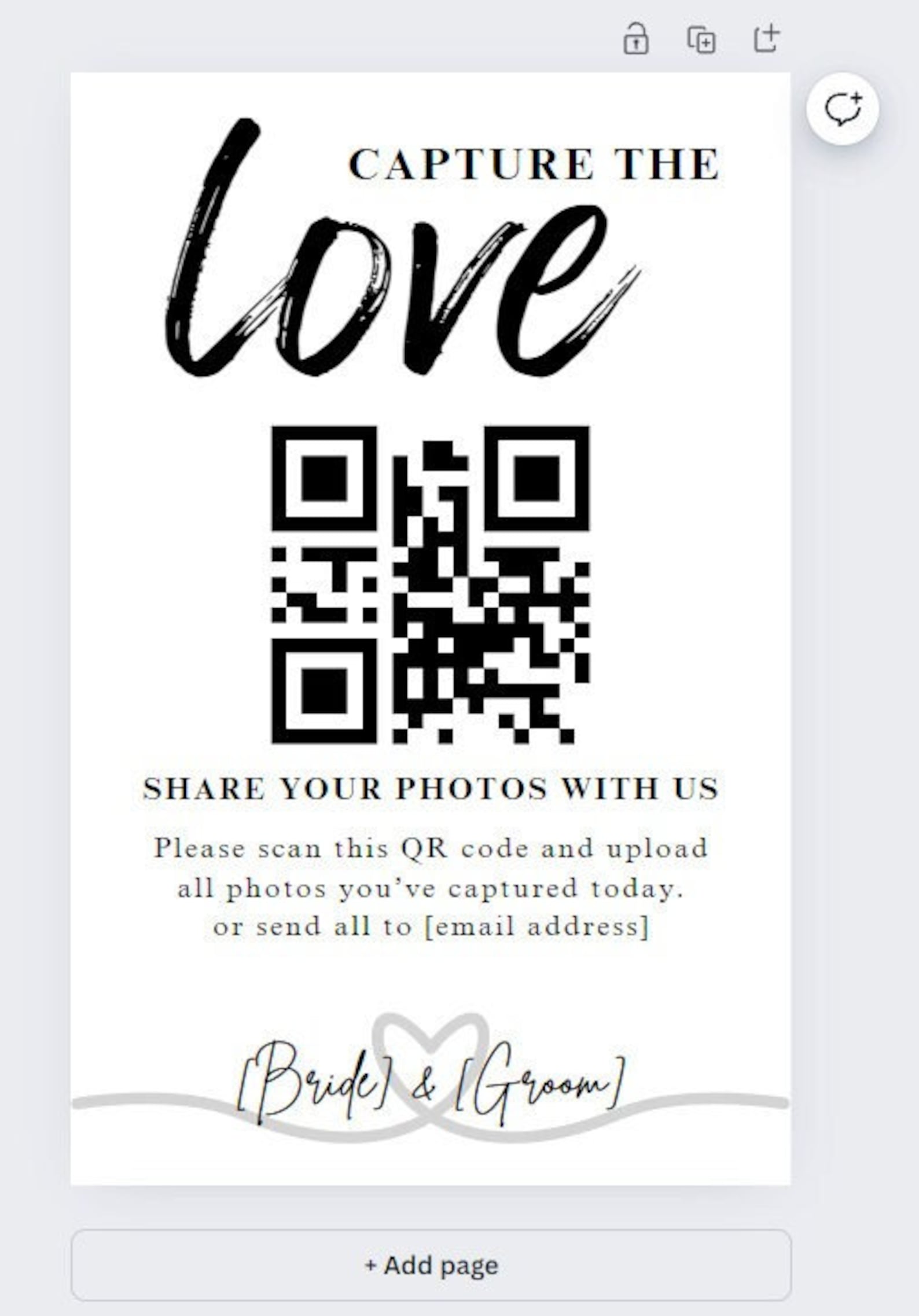 Wedding Photo QR Code Flyer - Etsy
