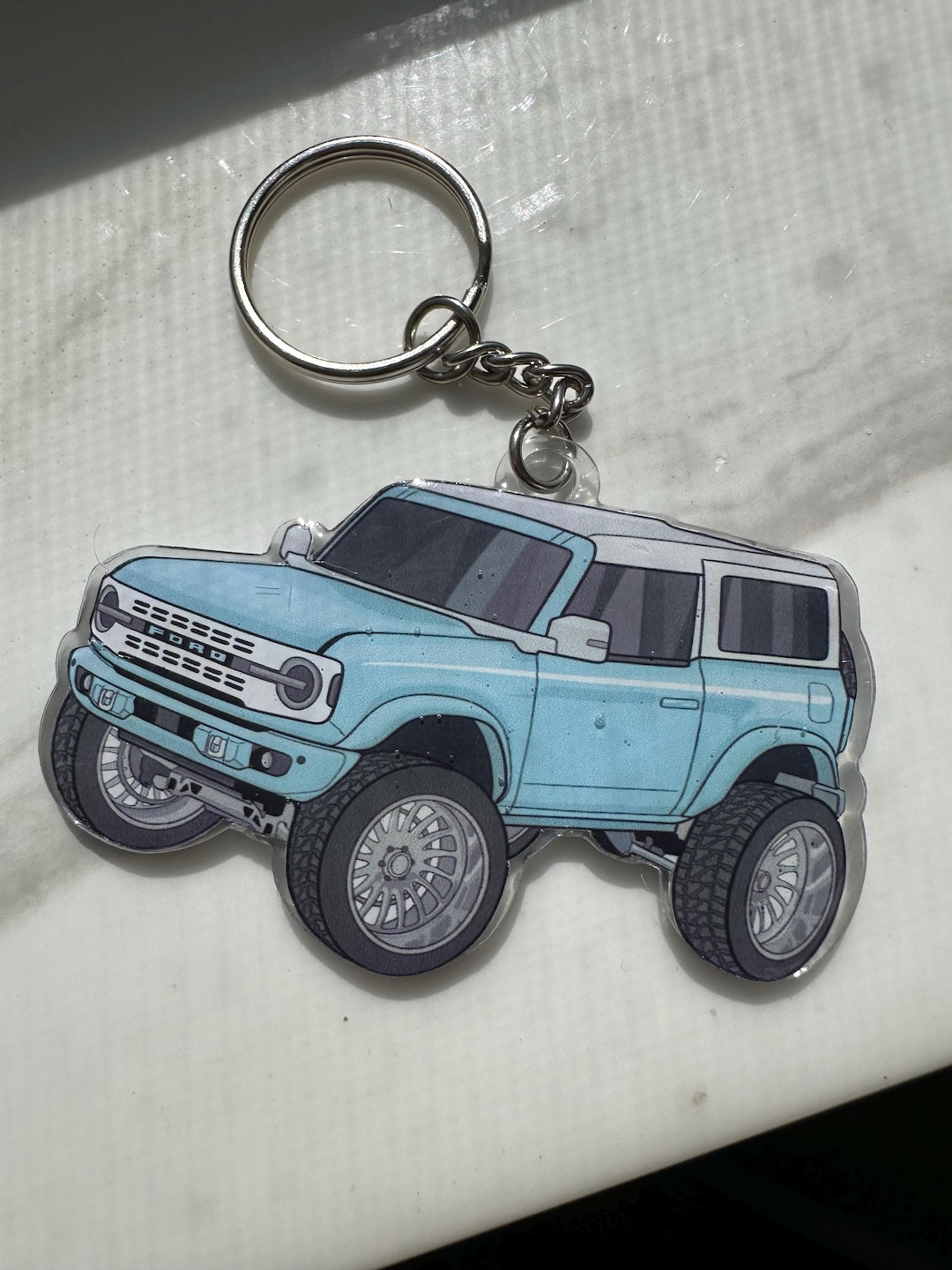 Ford Bronco Keychain, Light Blue Bronco Bag Charm - Etsy
