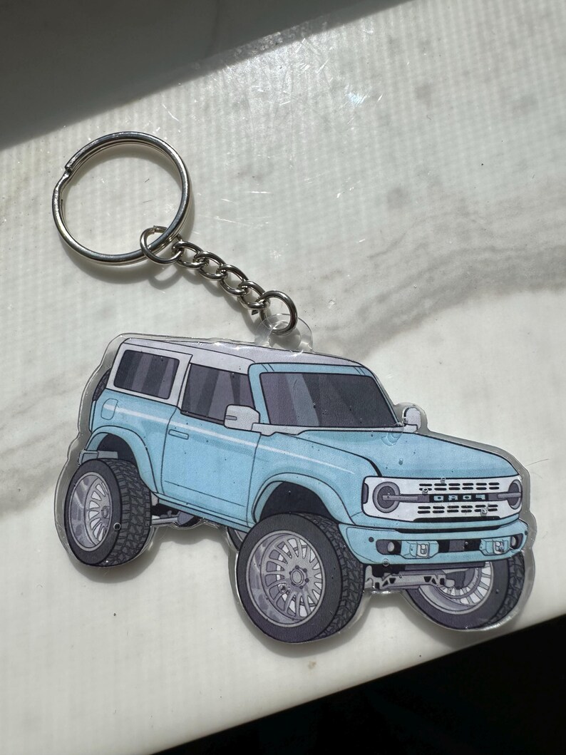Ford Bronco Keychain, Light Blue Bronco Bag Charm - Etsy