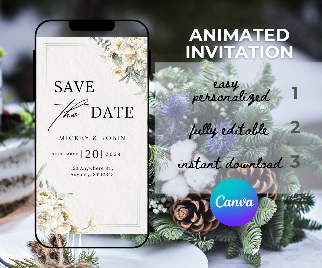 Personalized Save the Date Digital Invitation for Wedding Birthday ...