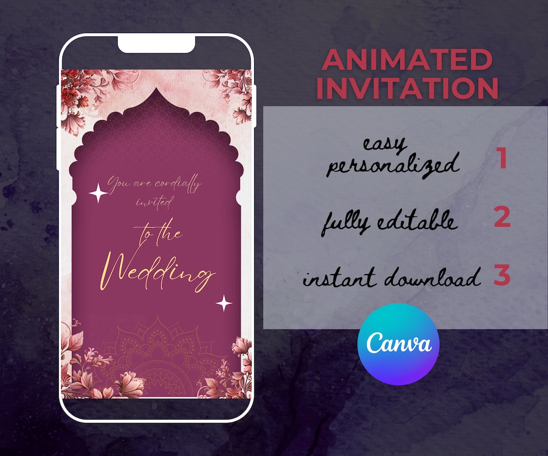 Personalized Indian Wedding Invitation: Editable Template (digital ...