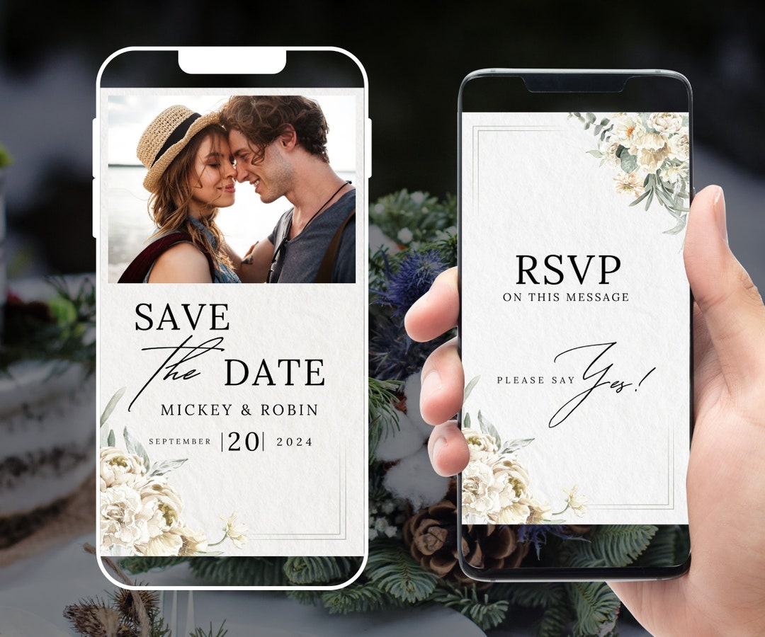 Personalized Save the Date Digital Invitation With Picture for Wedding ...