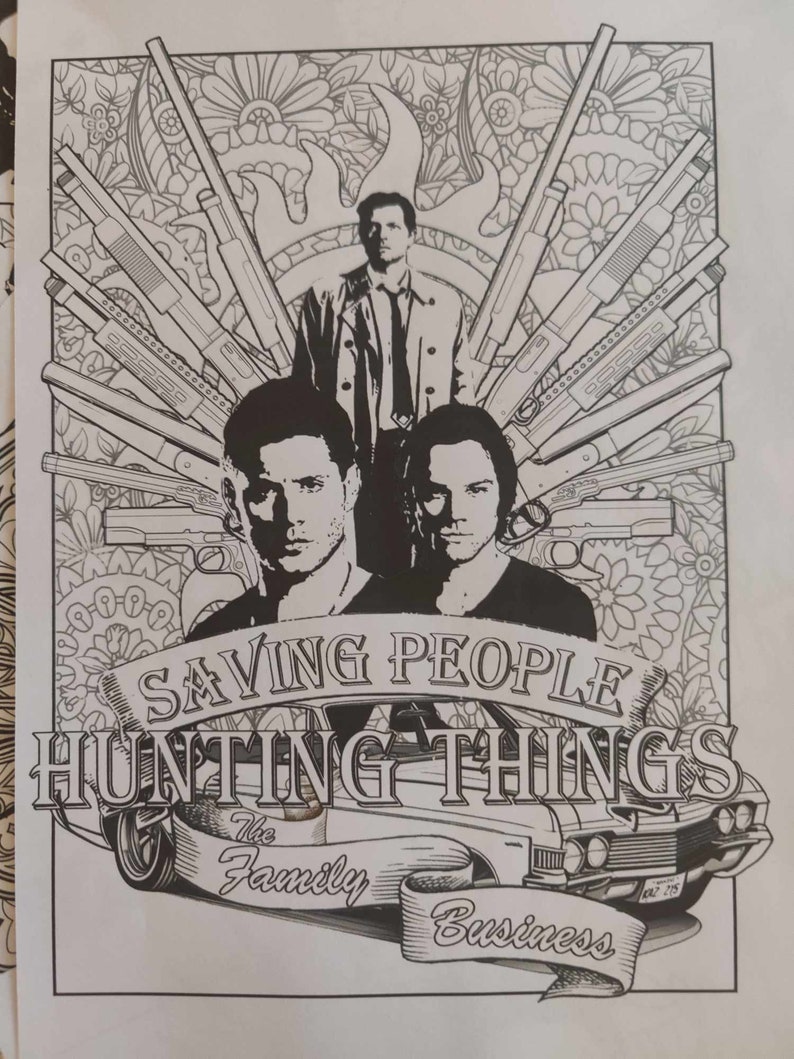 Coloring Book Pages: Supernatural Unofficial Quotes - Etsy