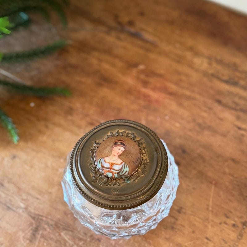 Antique Powder Jar - Etsy