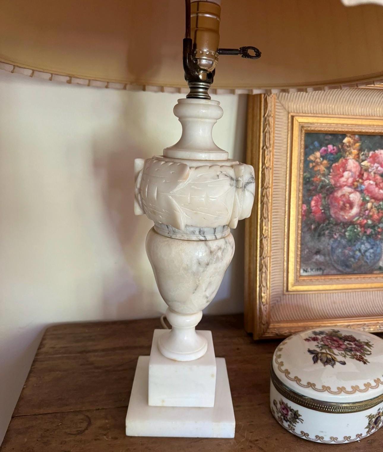 Vintage Italian Marble Table Lamp - Etsy