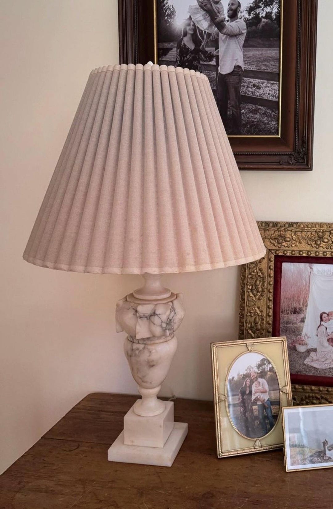 Vintage Italian Marble Table Lamp - Etsy