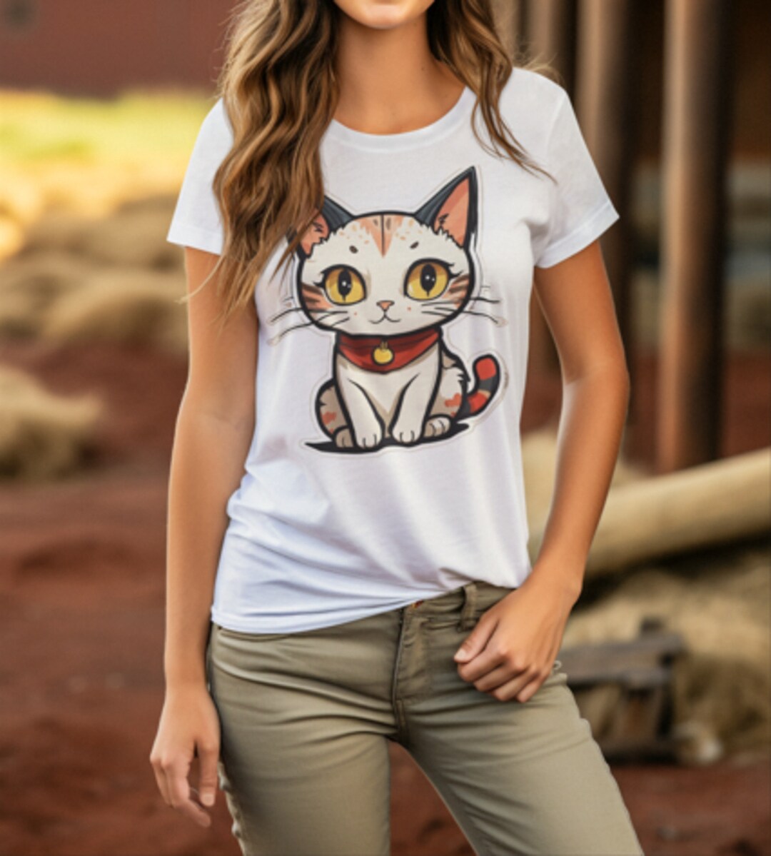 Cat Tee Shirts in Cotton Gift Ideas for Mom, Cats Tee Shirts, Cat T ...