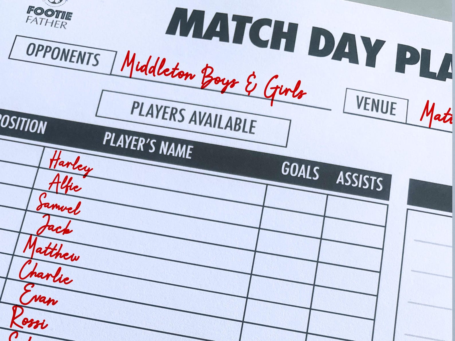 Football Coaches Match Day Planner | Football Coaching A4 Notepad ...