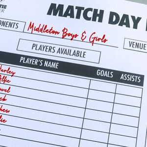 Football Coaches Match Day Planner | Football Coaching A4 Notepad ...