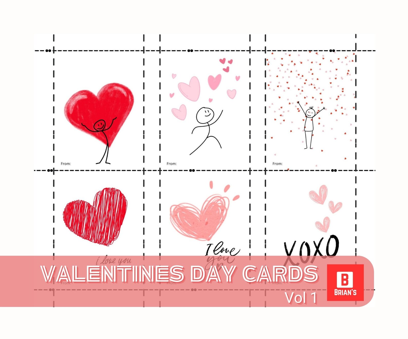 Valentine's Day Cards, Printable Classroom Valentines, Digital ...
