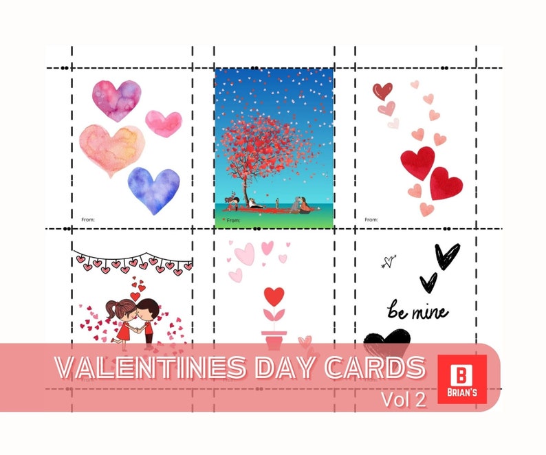 Valentine's Day Cards, Printable Classroom Valentines, Digital ...