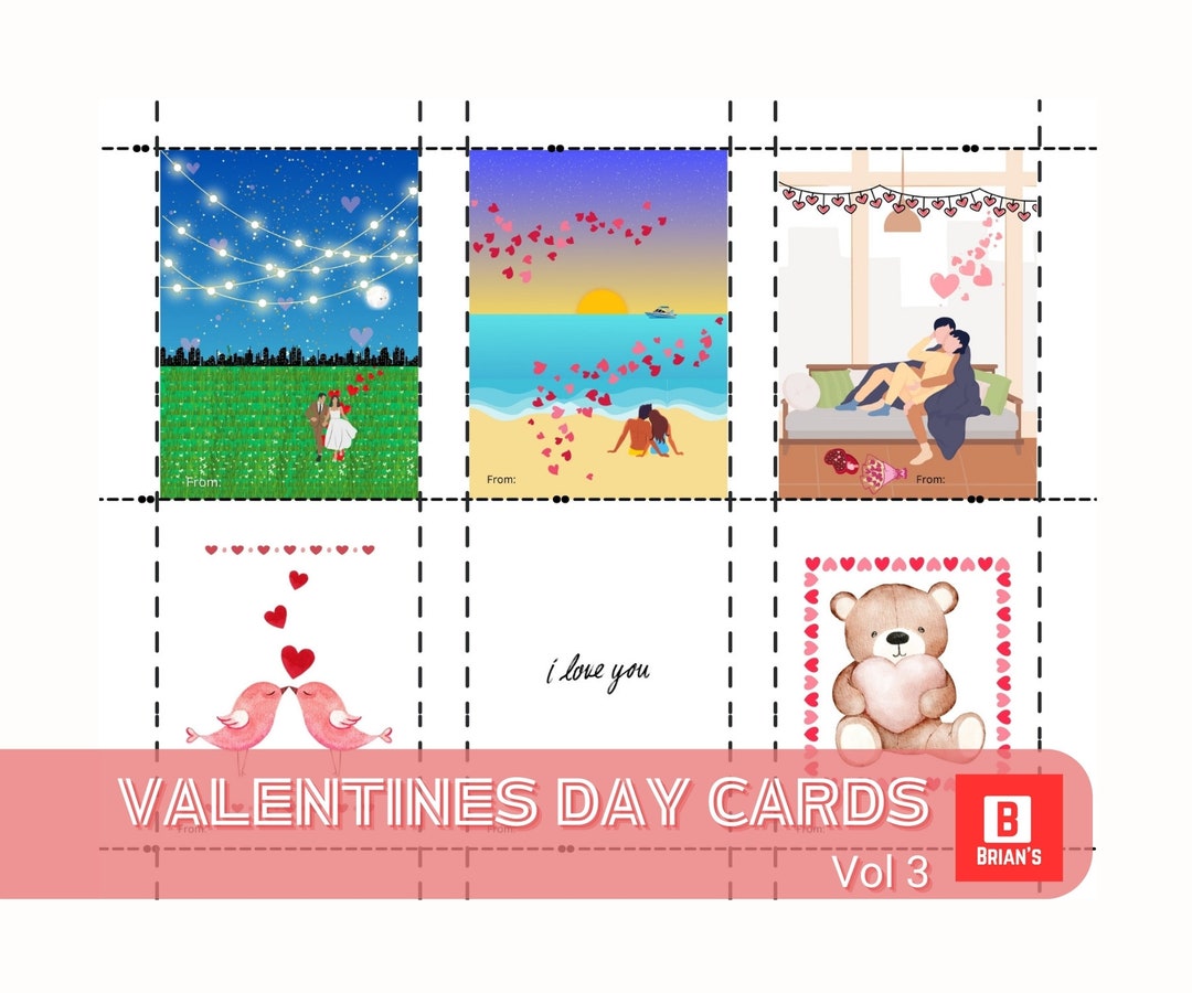 Valentine's Day Cards, Printable Classroom Valentines, Digital ...