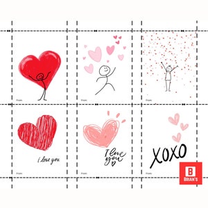 Valentine's Day Cards, Printable Classroom Valentines, Digital ...