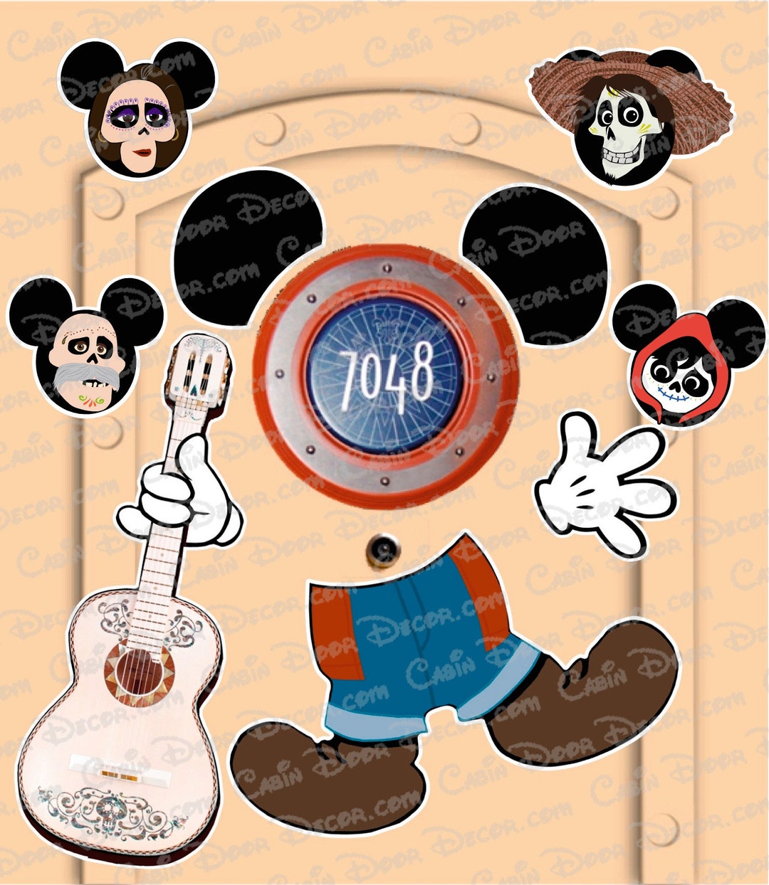 Disney Cruise Door Magnets Coco Mickey Mouse - Guitar Customized Little ...