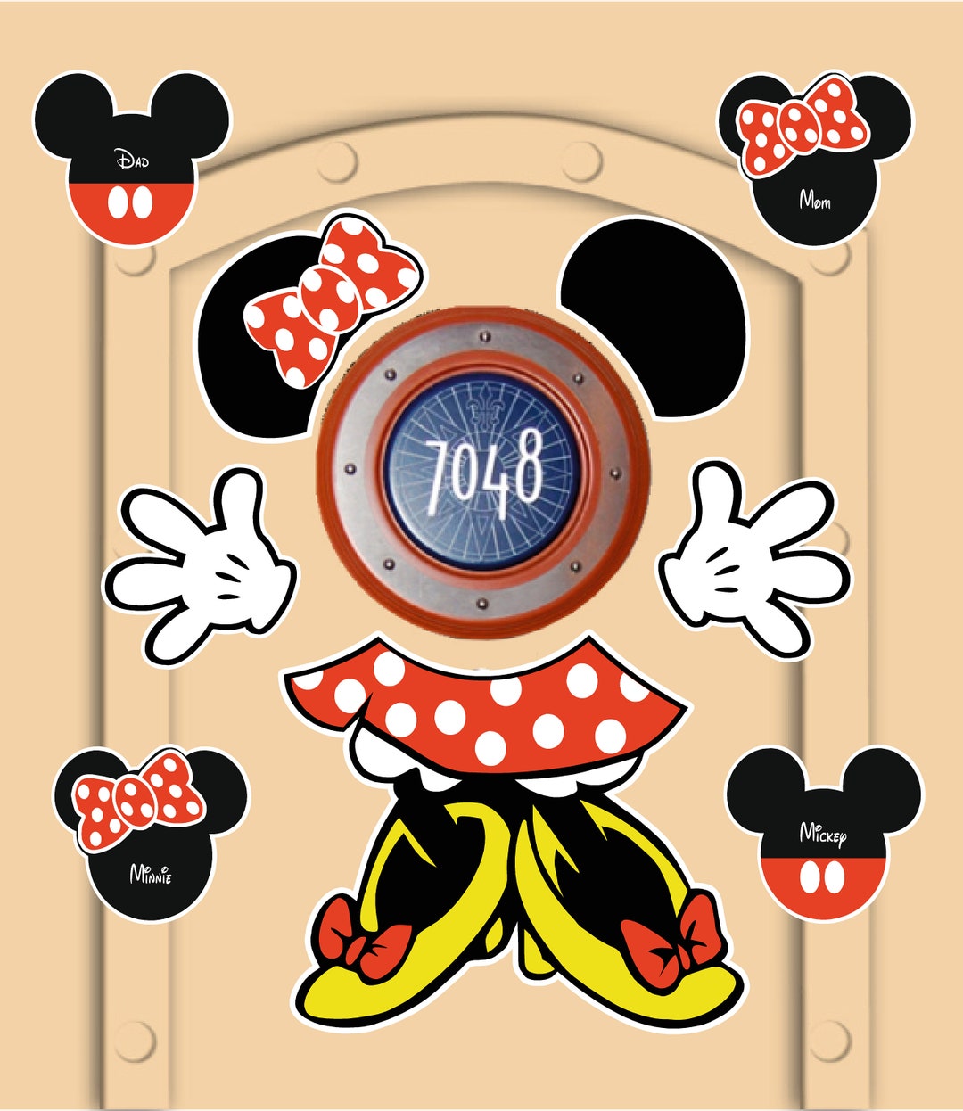 Disney Cruise Door Magnets Minnie Mouse With Customized Mickey and ...