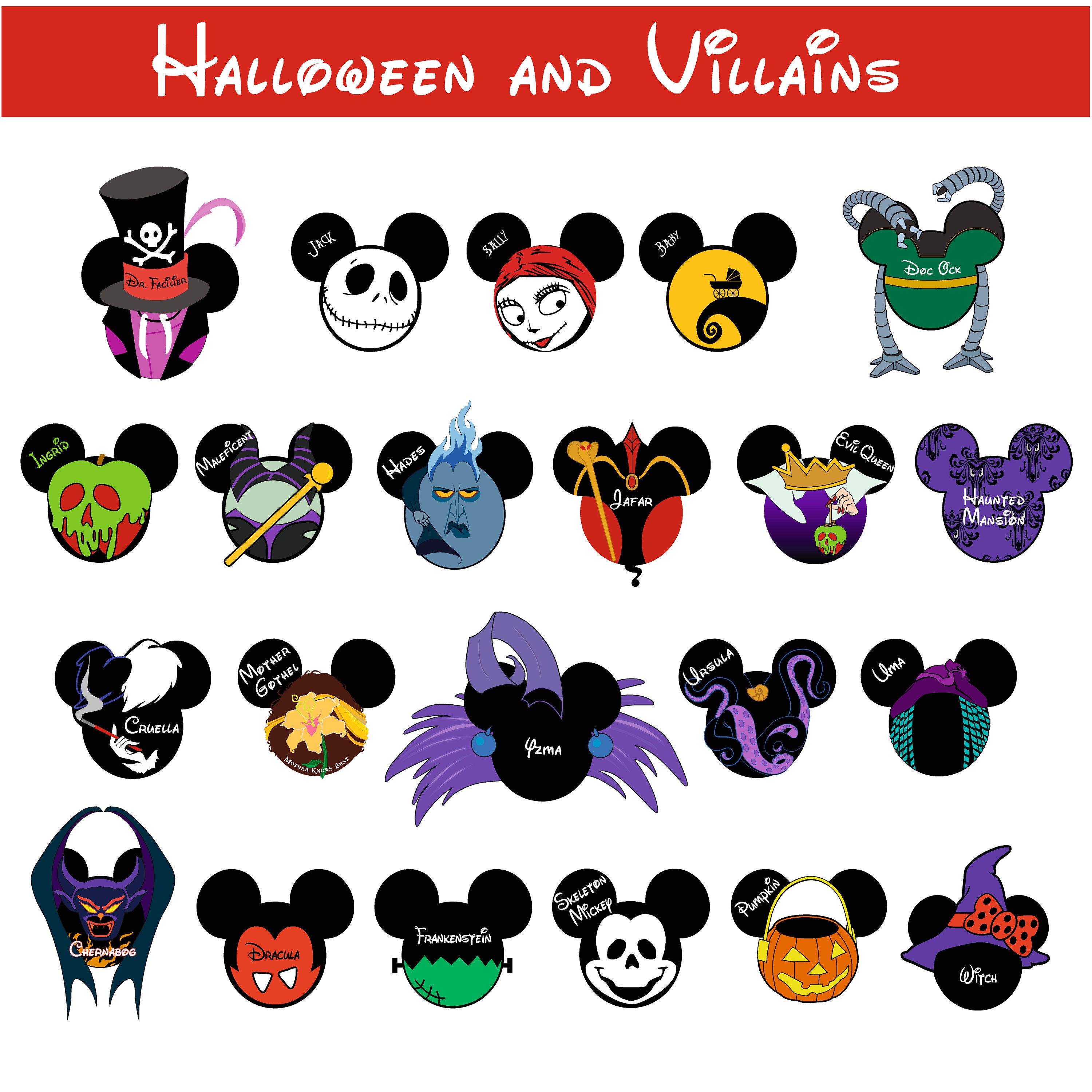 Mickey and Minnie Mix and Match Disney Mickey Ears Custom Magnets for ...