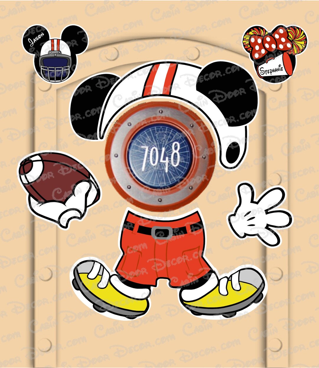 Disney Cruise Door Mickey Football Sports Magnet Set Choose Disney or ...