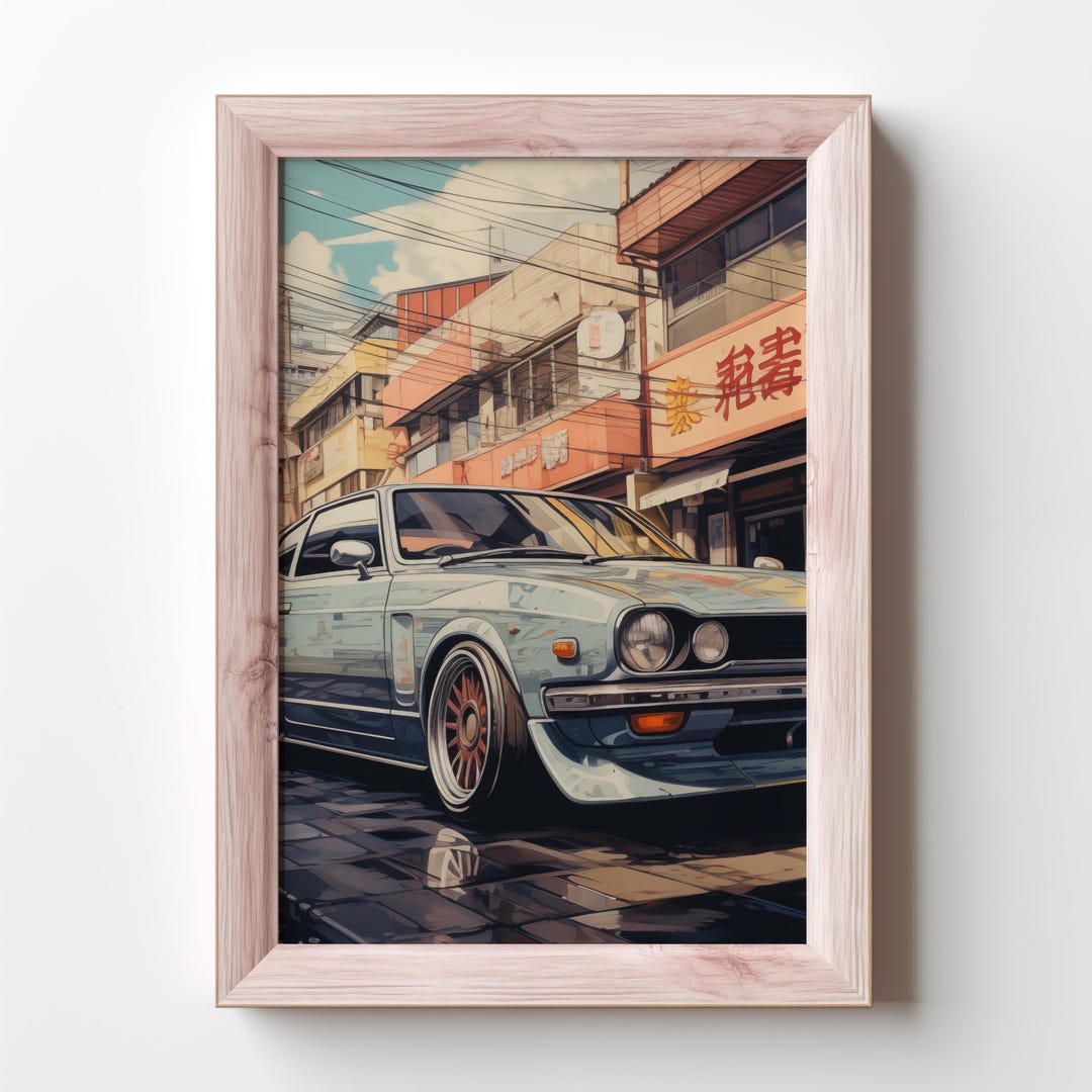 JDM Japanese Car Digital Download | Vibrant Oil Painting Art for Home ...