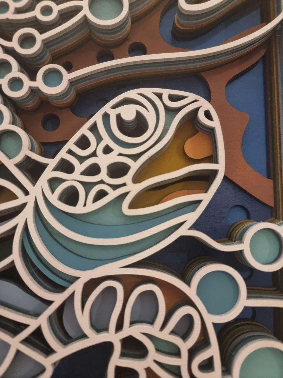 SEA TURTLE Marine Theme ART Embossed Wooden Reptiles Nature ...