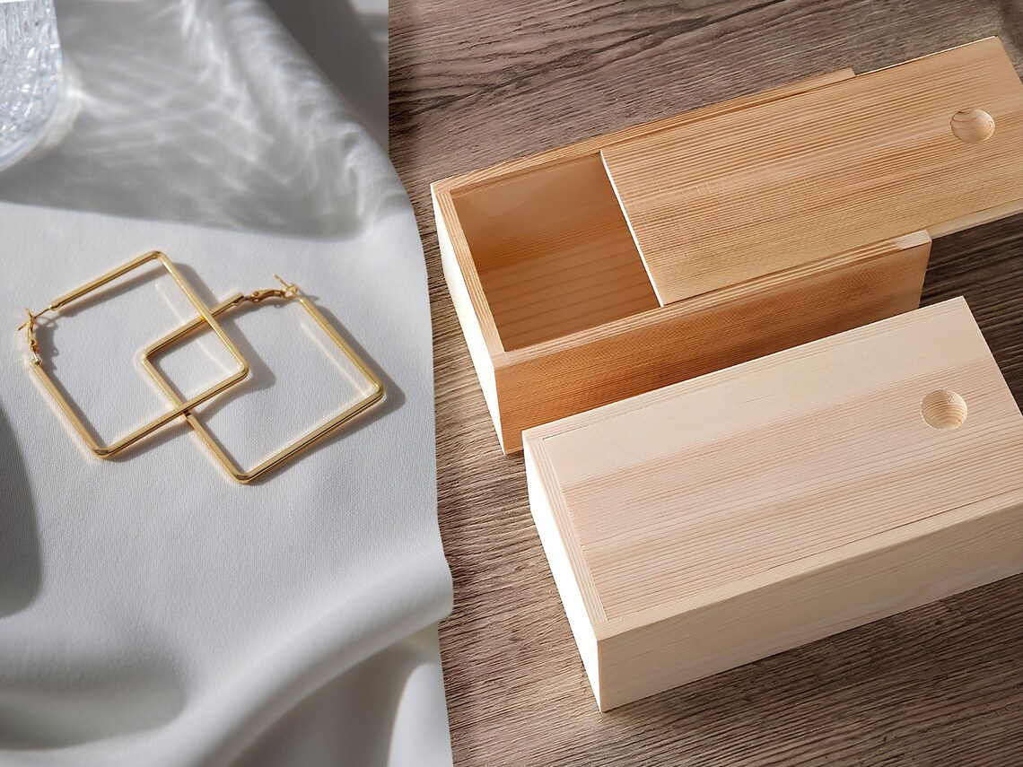 Small Wooden Gift Box Box With Sliding Lid Wooden Box for Jewelry ...