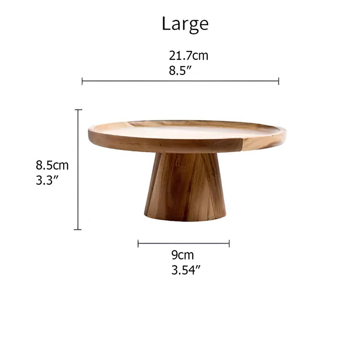 Round Wooden Cake Stand Wooden Pedestal Round Food Tray Housewarming ...