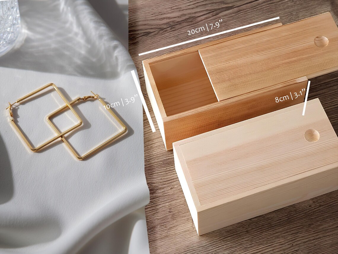 Small Wooden Gift Box Box With Sliding Lid Wooden Box for Jewelry ...