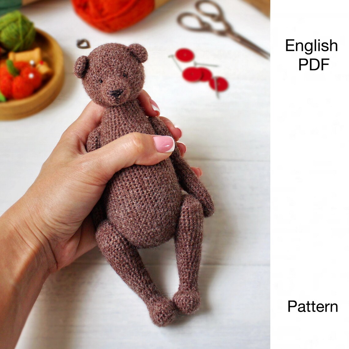 Teddy Bear Crochet Pattern PDF amigurumi Teddy Bear DIGITAL Crochet ...