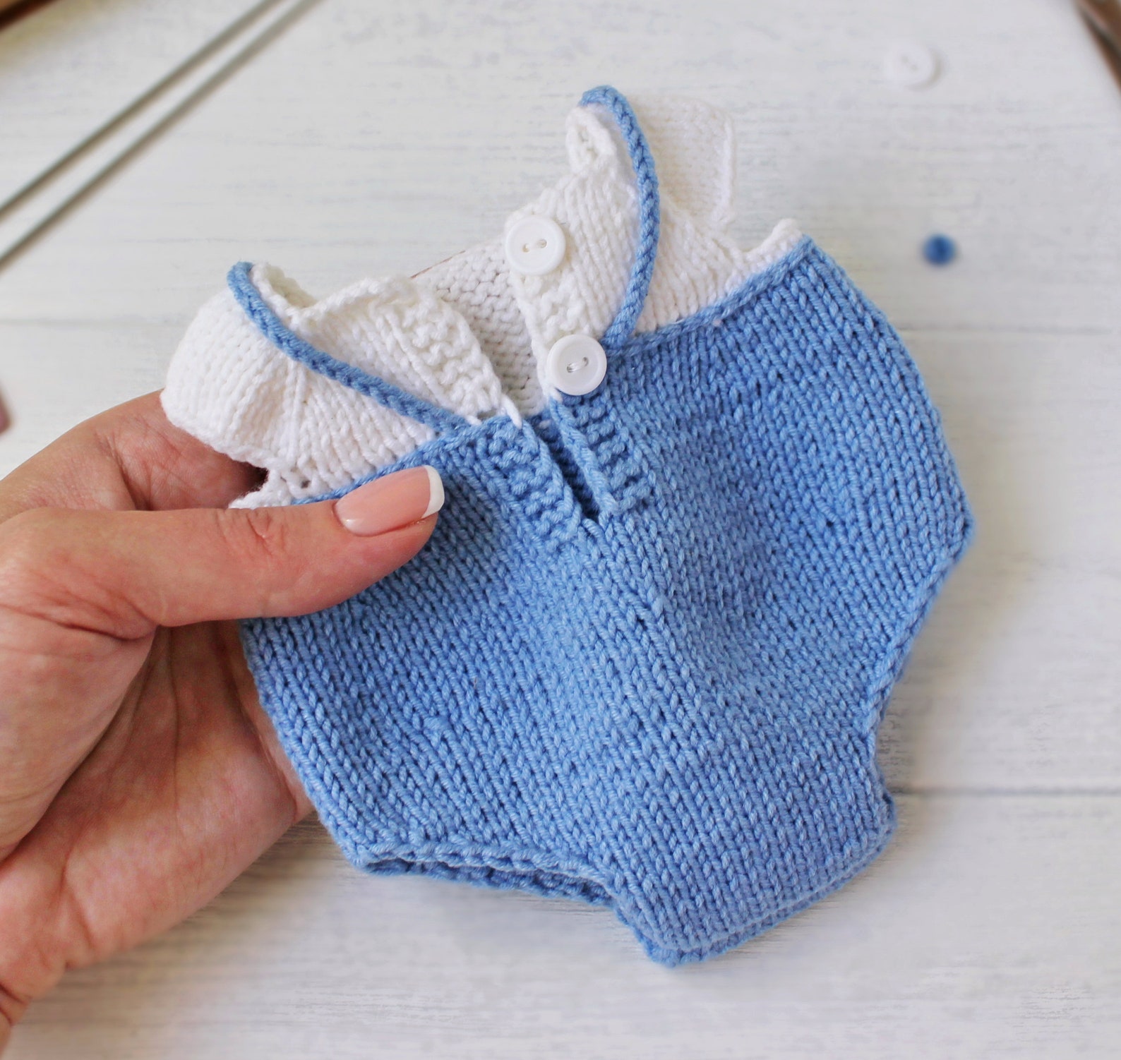 Small Bodysuit Knitting Pattern PDF Knitting Overalls for 8-10 Inches ...