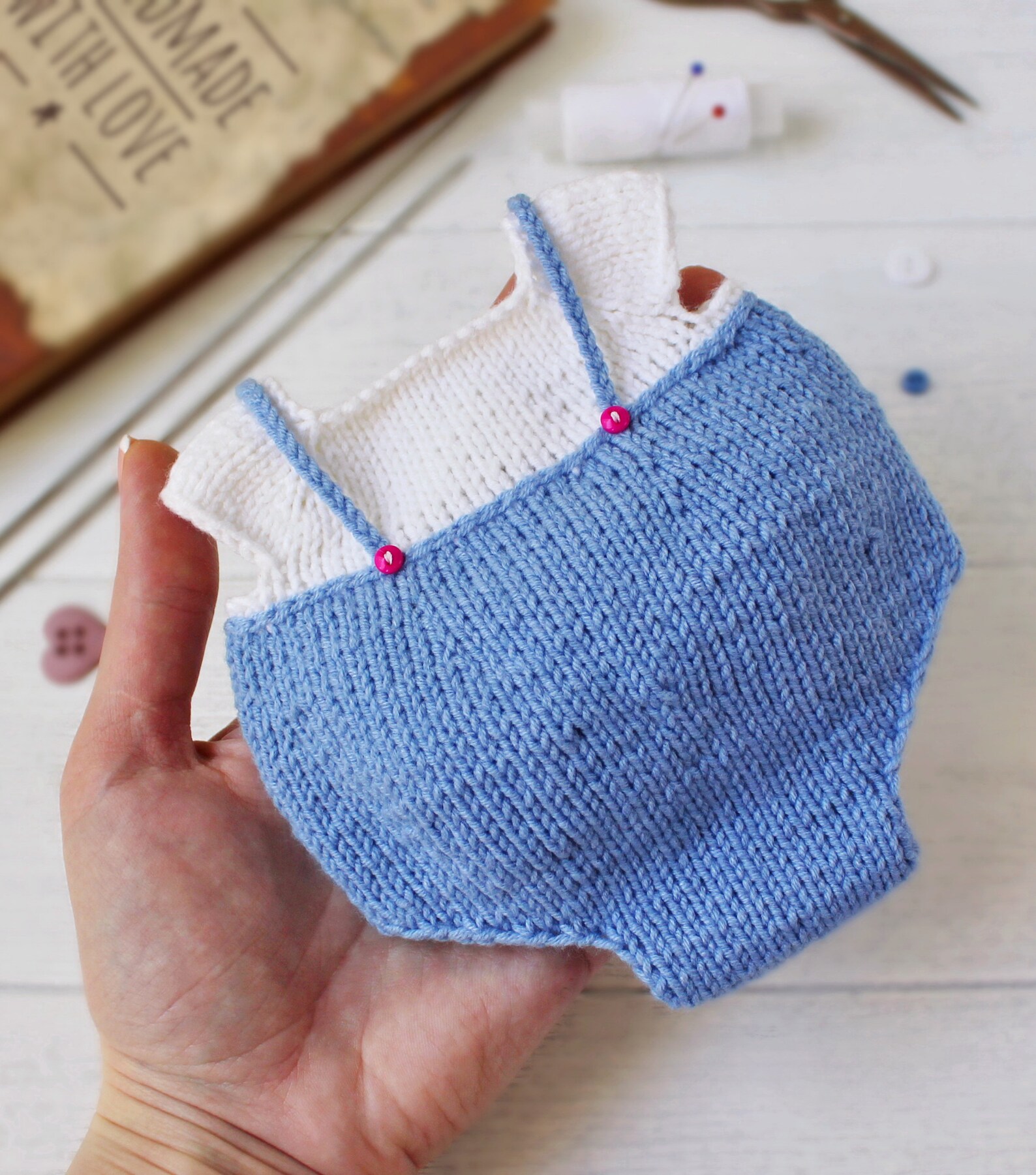 Small Bodysuit Knitting Pattern PDF Knitting Overalls for 8-10 Inches ...