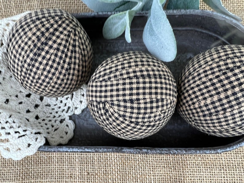 Rustic, Farmhouse, Primitive Rag Balls, Ornament Bowl Fillers, Set of 3 ...