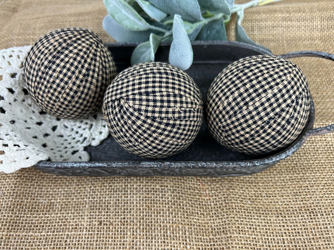 Rustic, Farmhouse, Primitive Rag Balls, Ornament Bowl Fillers, Set of 3 ...
