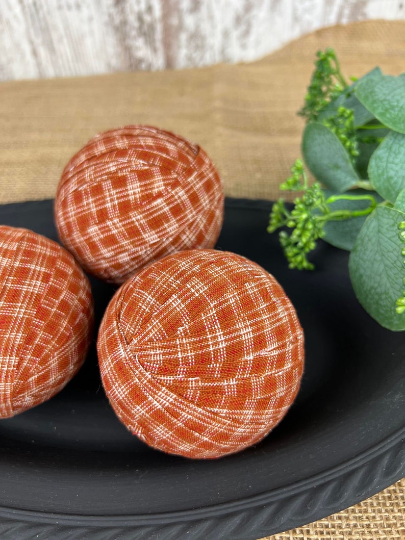 Rust Colored Rag Balls, Rustic, Farmhouse, Primitive Rag Balls ...