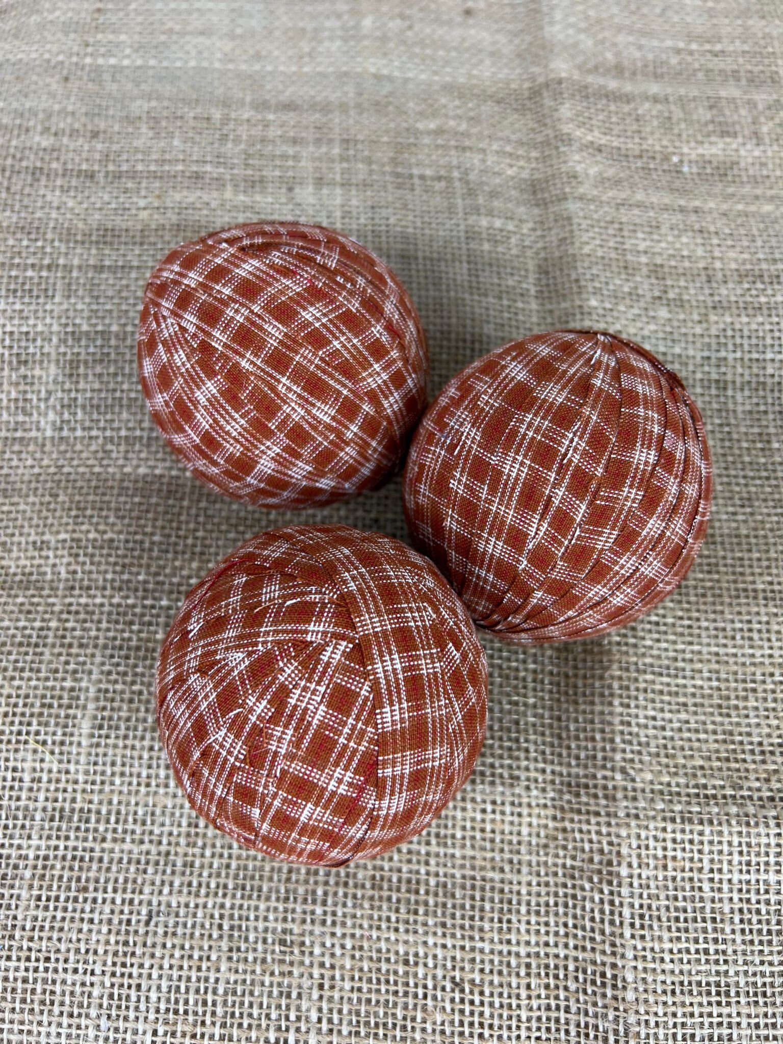 Rust Colored Rag Balls, Rustic, Farmhouse, Primitive Rag Balls ...