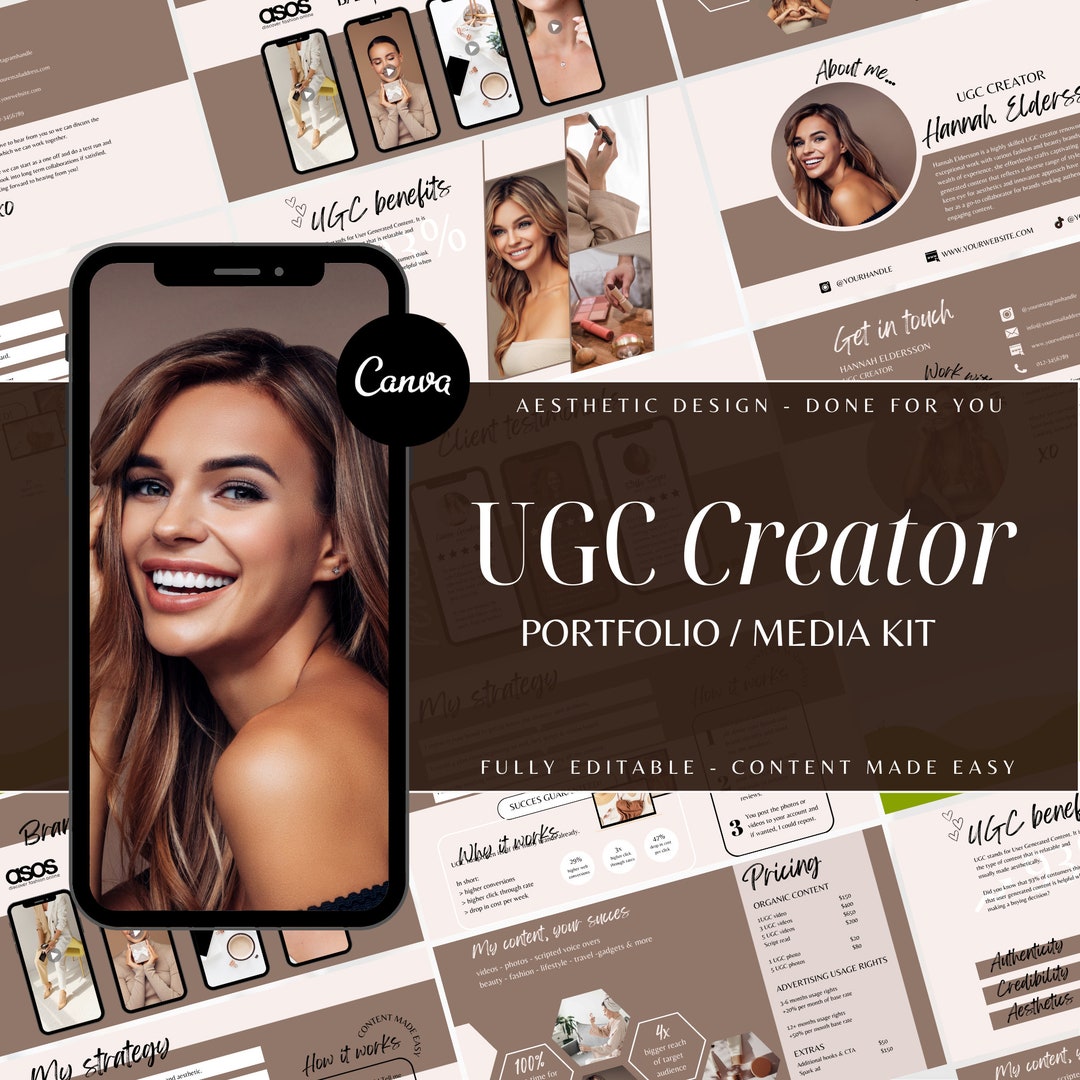 UGC Portfolio Template Canva Template Customizable UGC Editable ...