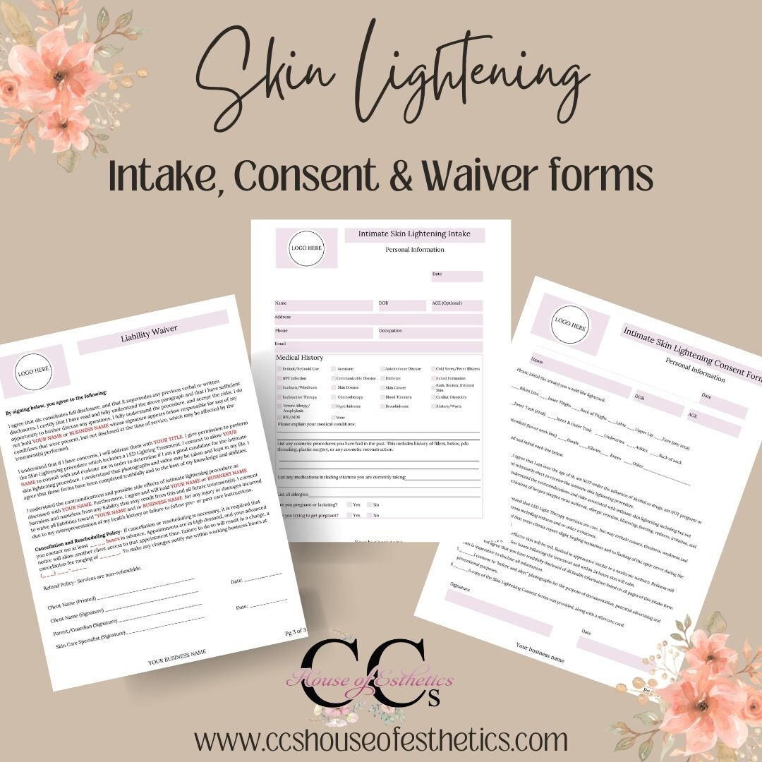 Skin Lightening Intake, Consent & Waiver Forms - Etsy