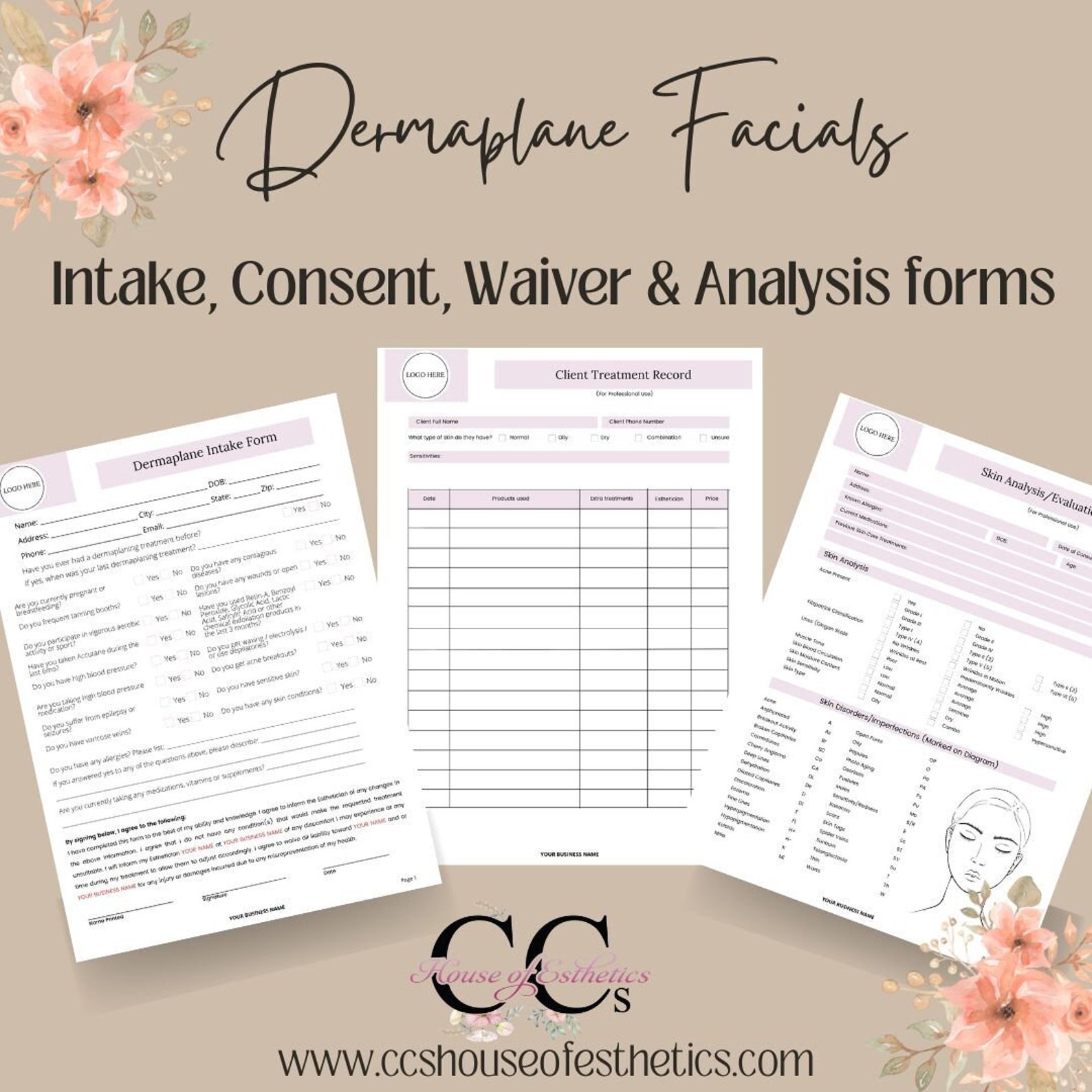 Dermaplane Facial Intake, Consent, Analysis and Waiver Forms - Etsy