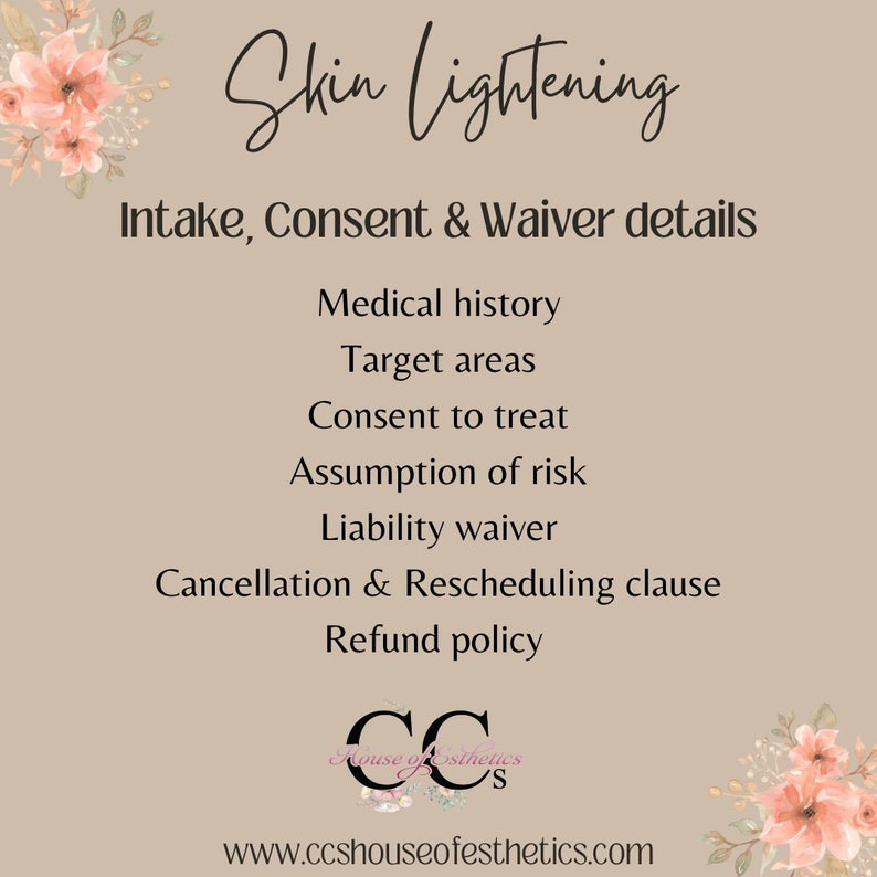 Skin Lightening Intake, Consent & Waiver Forms - Etsy