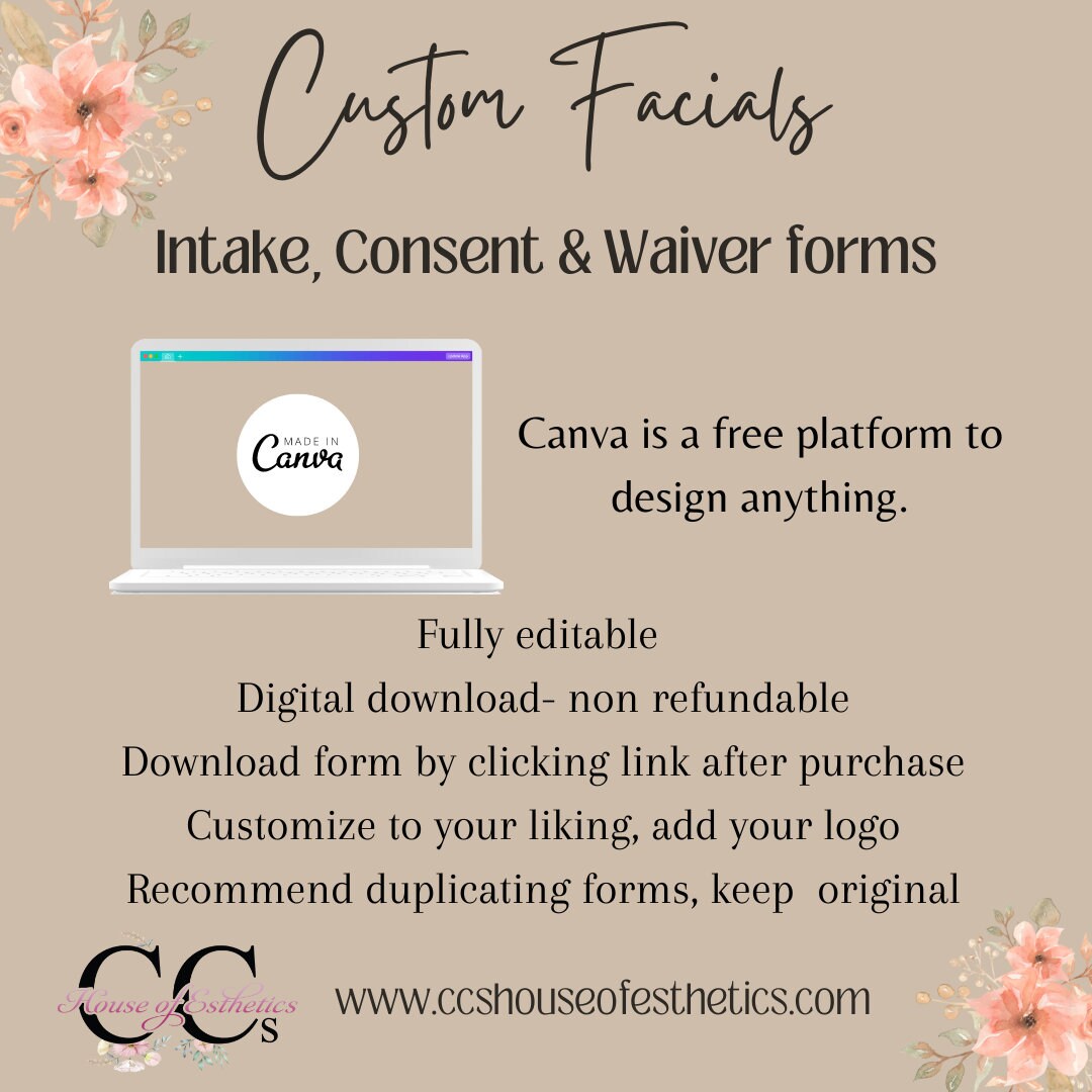 Custom Facials- Intake, Consent, Waiver & Analysis Forms - Etsy