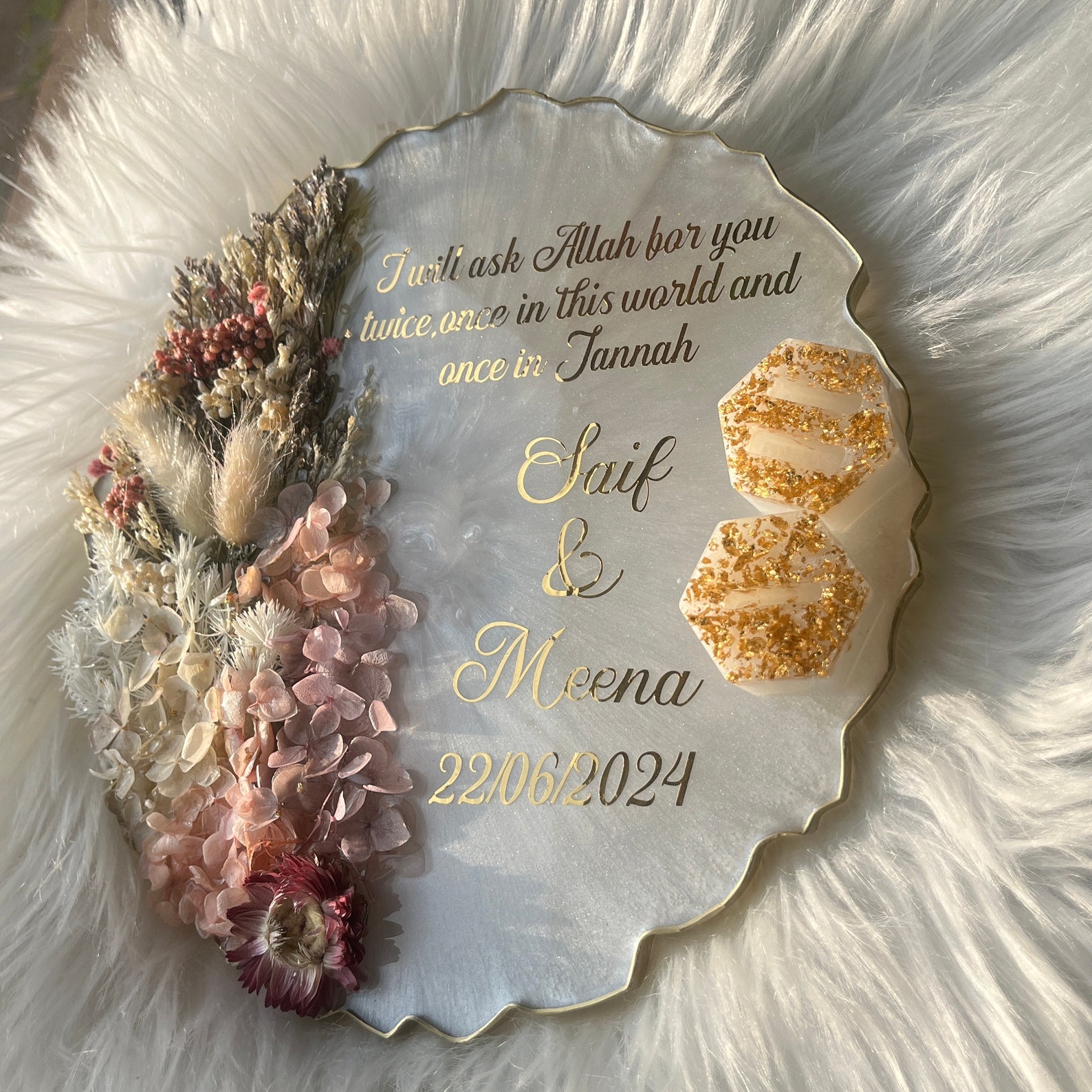 Resin Nikkah Tray | Nikkah Plate | Wedding Plate | Couple Gift |wedding ...